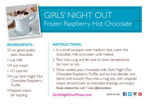 Frozen Raspberry Hot Chocolate – Girls' Night Out Wines